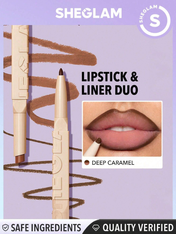 GLAM LIPSTICK DUO SHEGLAM DEEP CARAMEL - La Casa del Tinte